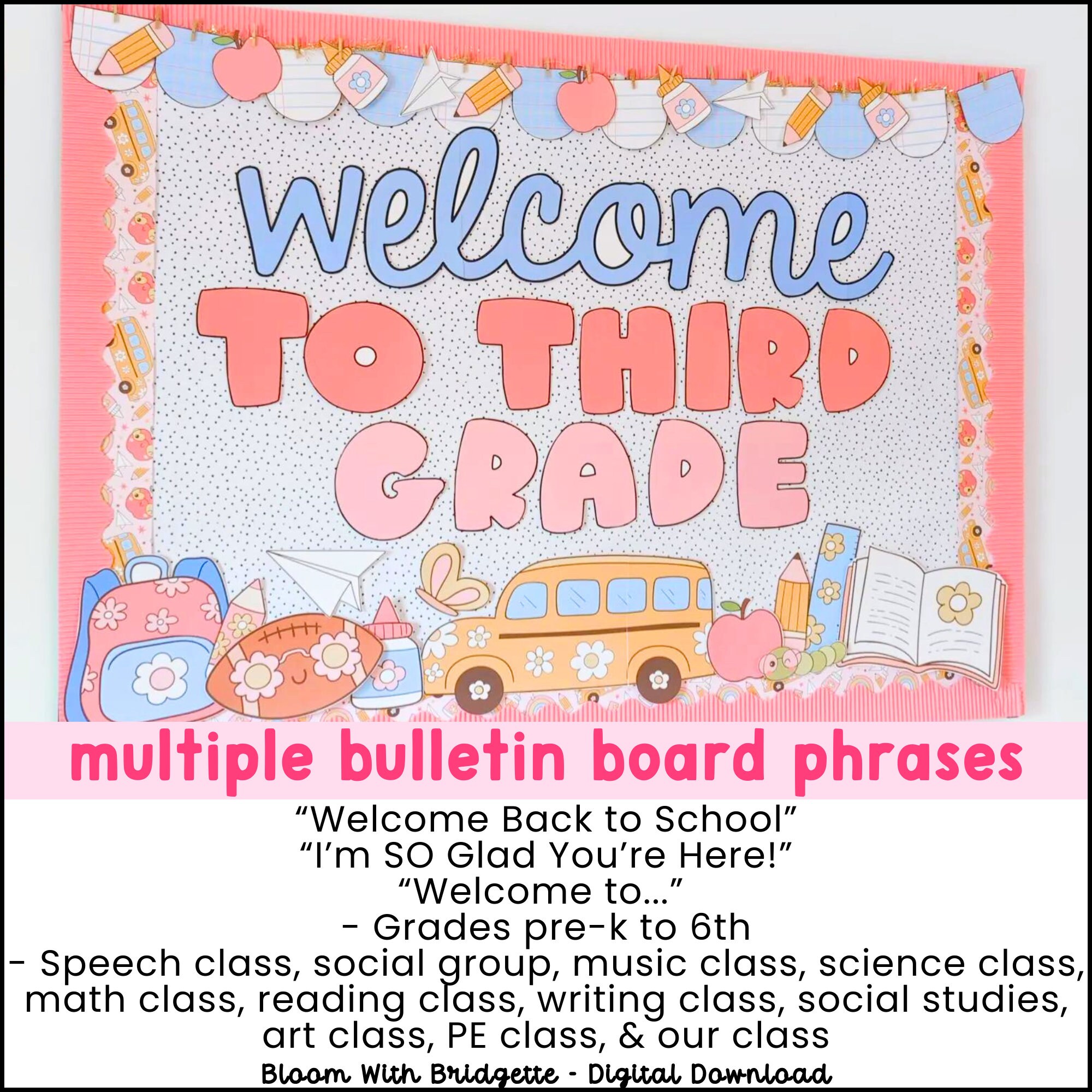 Welcome Back to School Bulletin Board, Spanish Decor, Pastel Classroom ...