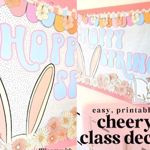 Retro Easter Bulletin Board Kit and Student Activity, Spring Bulletin ...