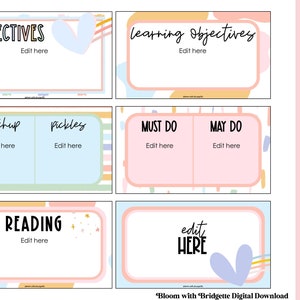 Modern Pastel Editable Slide Templates, Editable Classroom Decor ...