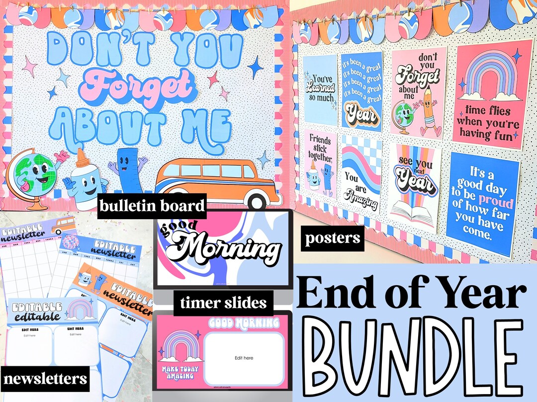Retro End of Year Classroom Decor Bundle, Classroom Slides, Summer ...