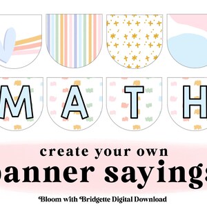 Modern Pastel Classroom Banners, Buntings, Printable Classroom Decor ...