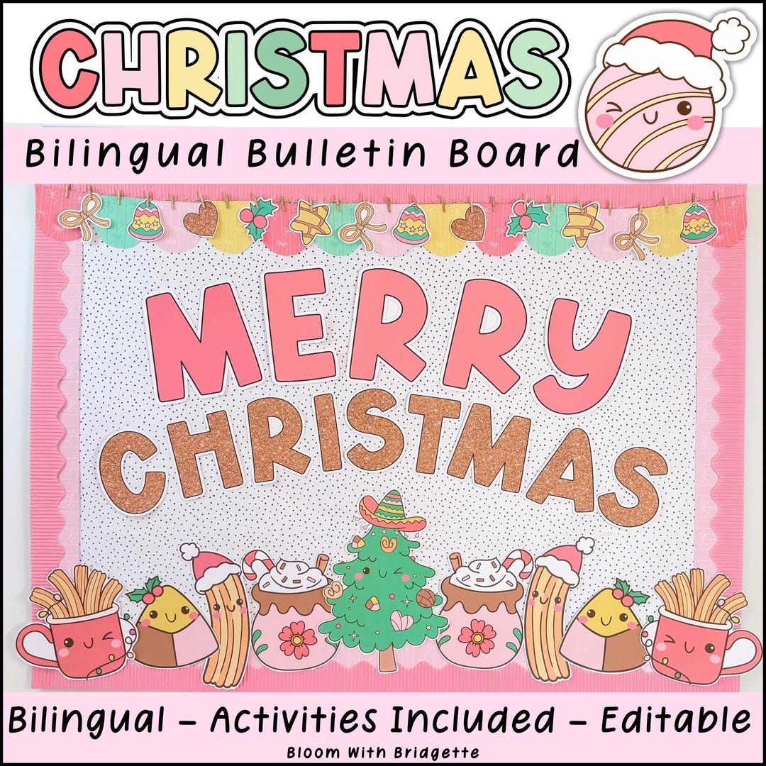Christmas Pan Dulce Bulletin Board, Bilingual Holiday Display ...