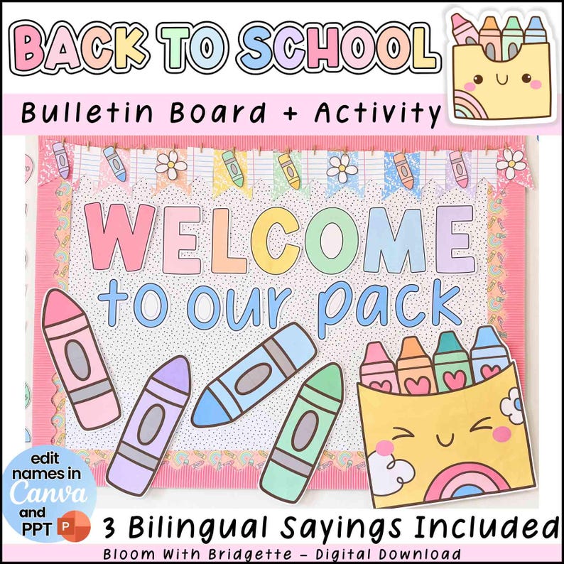 Bilingual Back to School Bulletin Board Kit: Kindness Classroom Decor ...