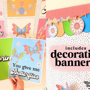 Retro Spring Classroom Posters, Easy Bulletin Board Display, Spring ...