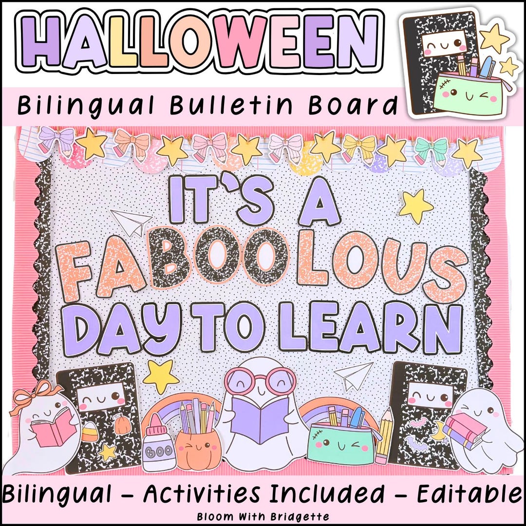 Halloween Bulletin Board | Bilingual Classroom Decor | Composition ...