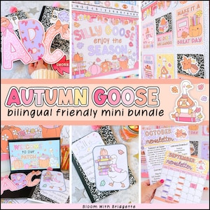 Fall Goose Classroom Decor Bundle, Bilingual Bulletin Board, Posters ...