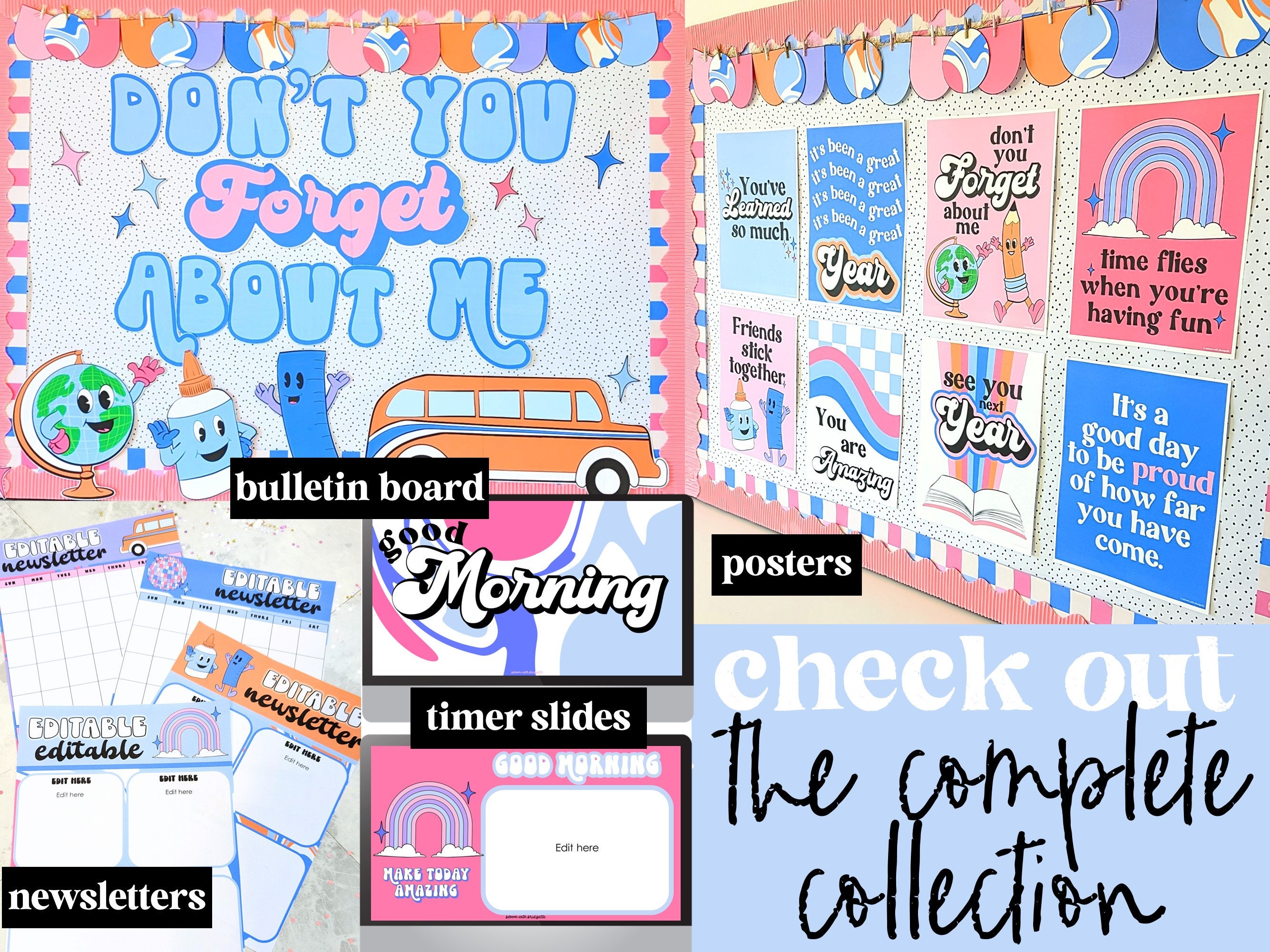 Retro End of Year Classroom Posters, Easy Bulletin Board Display ...