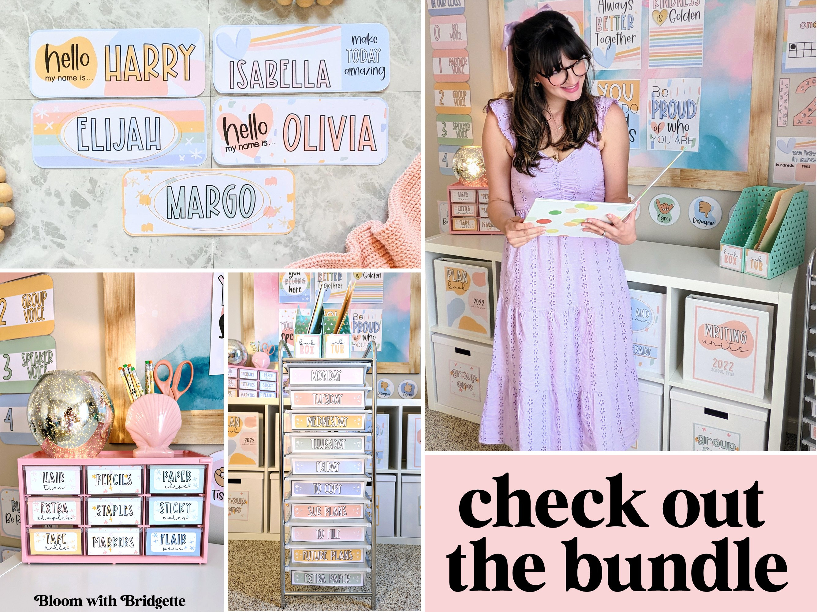 Modern Pastel Editable Slide Templates, Editable Classroom Decor ...