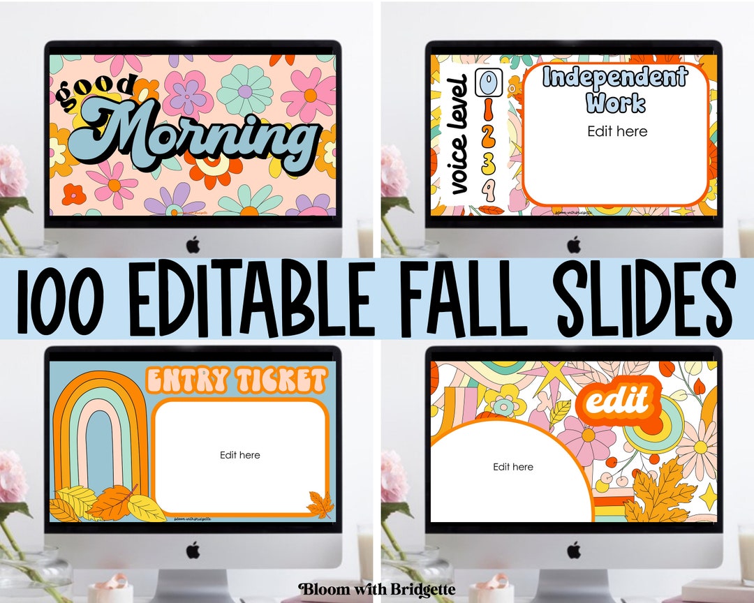 Fall Slide Templates, Fall Classroom Decor, Classroom Slides With ...