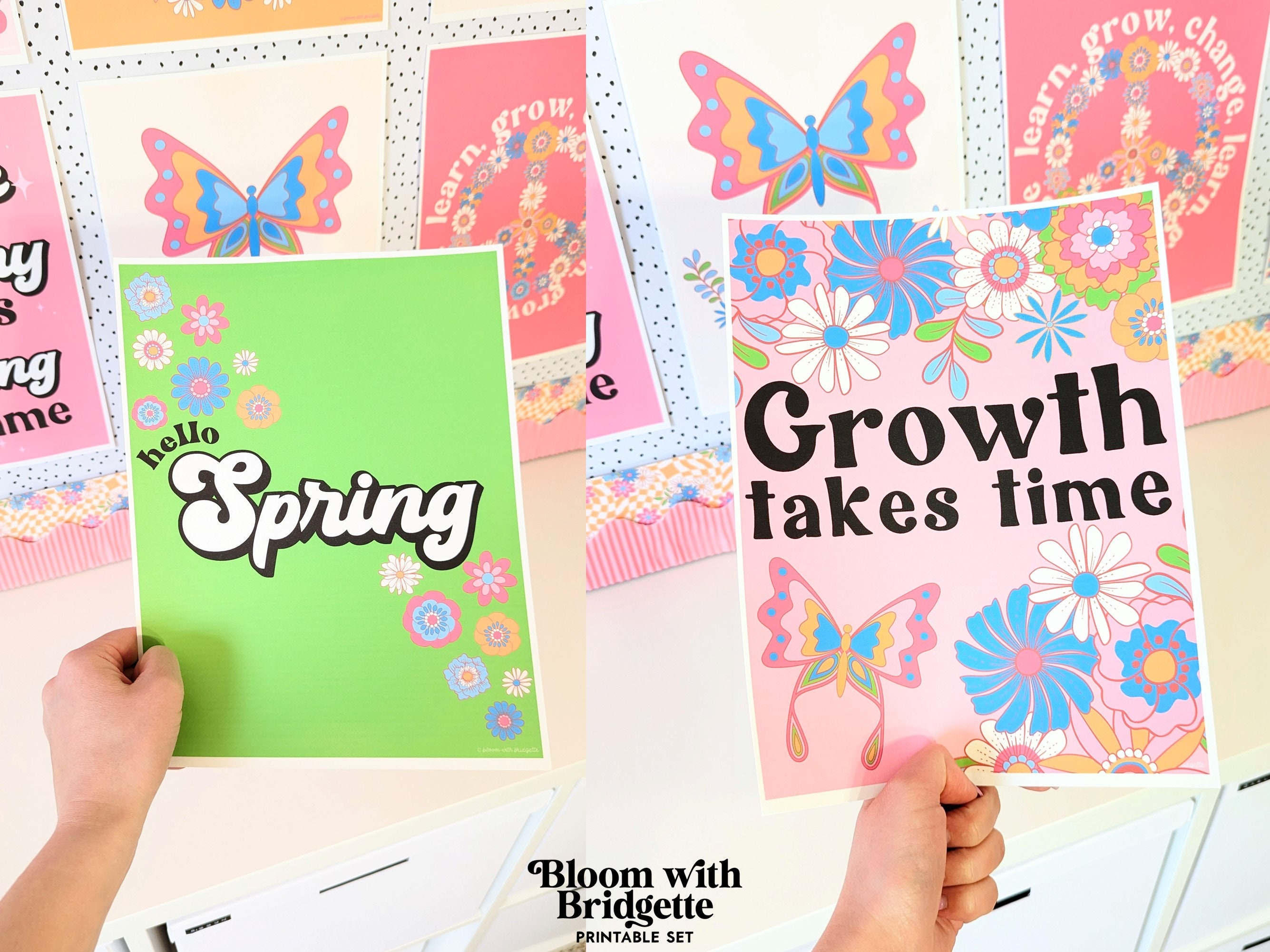 Retro Spring Classroom Posters Easy Bulletin Board Display - Etsy