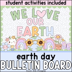 Earth Day Bulletin Board, Classroom Decor, Calm Pastel Bulletin Board ...