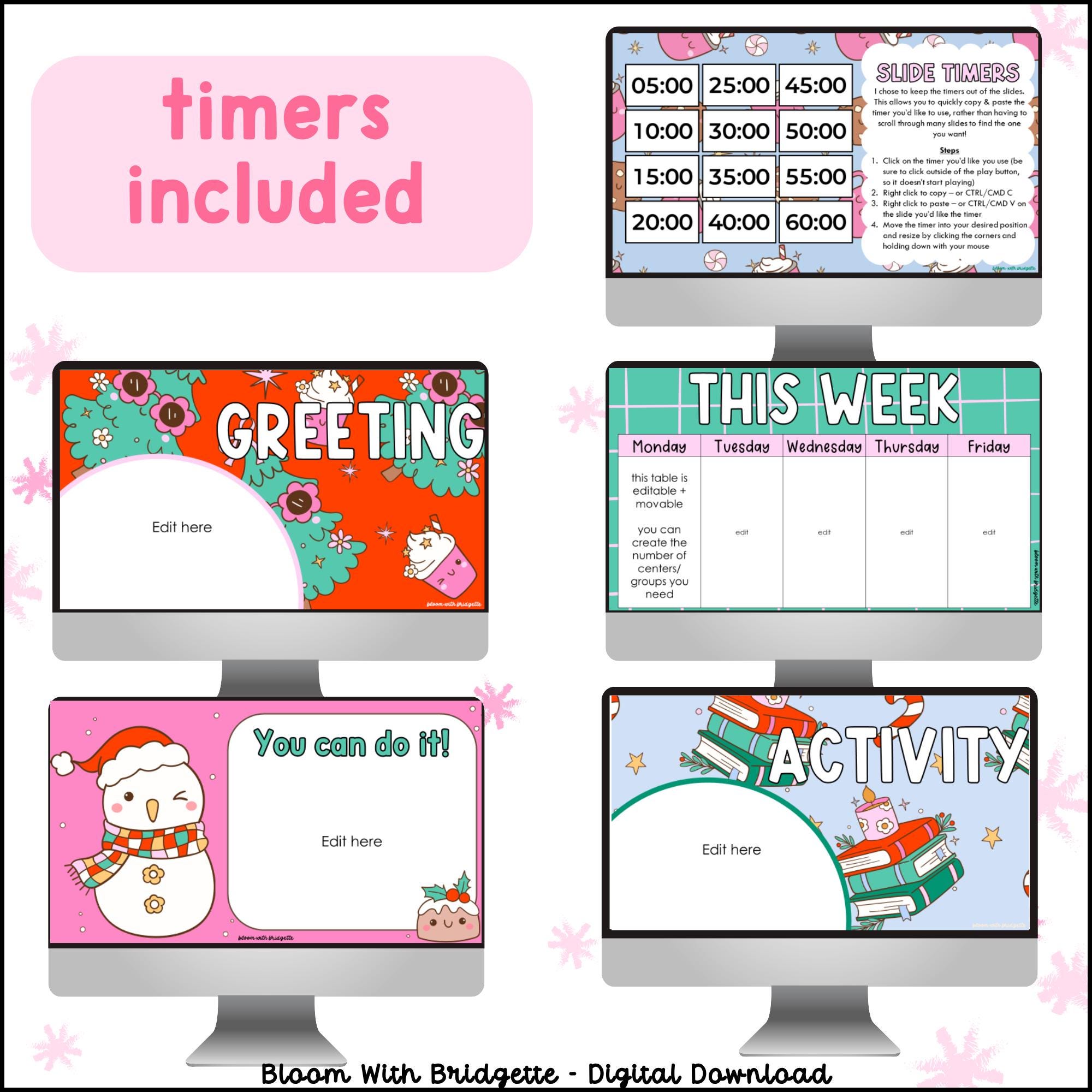 Christmas Classroom Slides, Editable Slide Template, Daily Slides ...