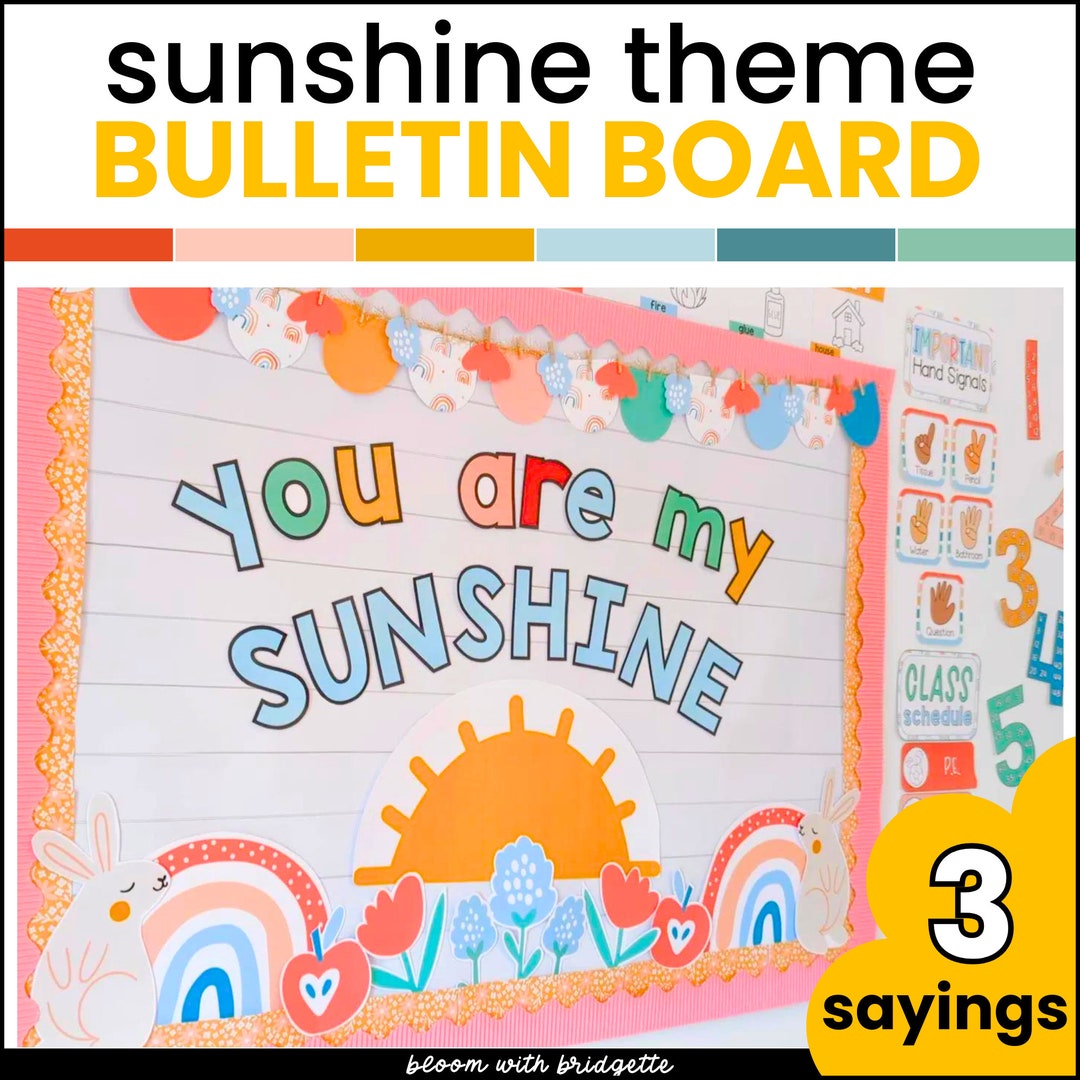Back to School Bulletin Board, Bright Sunshine Classroom Decor ...