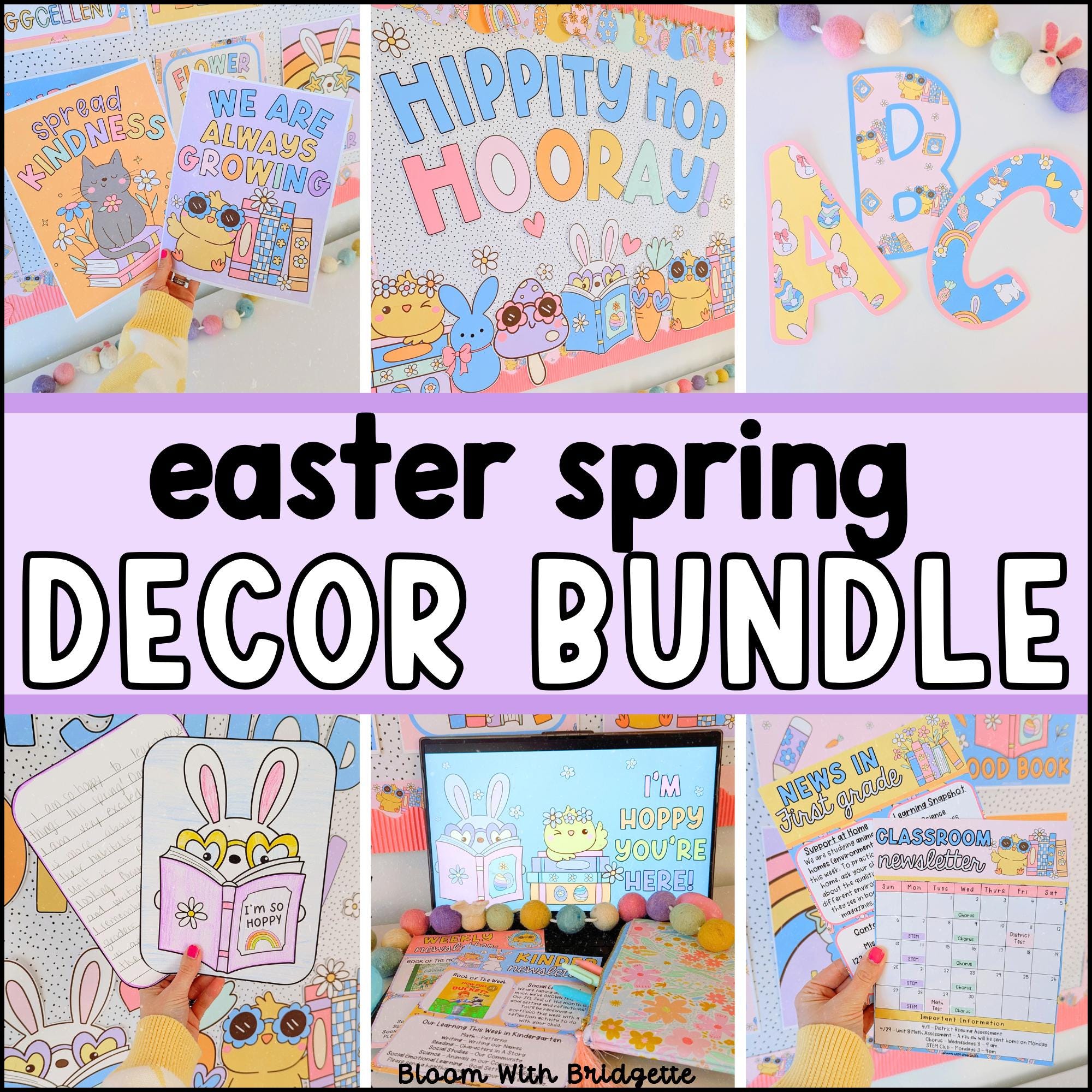 Easter Classroom Decor Bundle, Cutesy Spring Bulletin Board, Posters ...