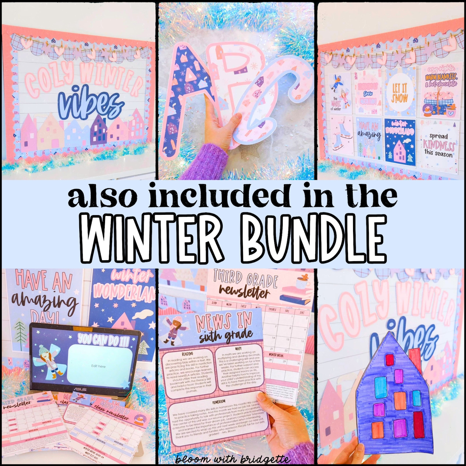 Winter Editable Posters, Editable Winter Bulletin Board, Classroom Door ...