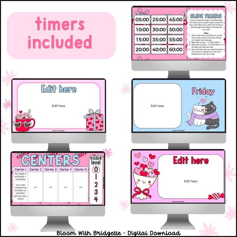 Valentine's Day Classroom Slides, Editable Slide Template, Daily Slides ...