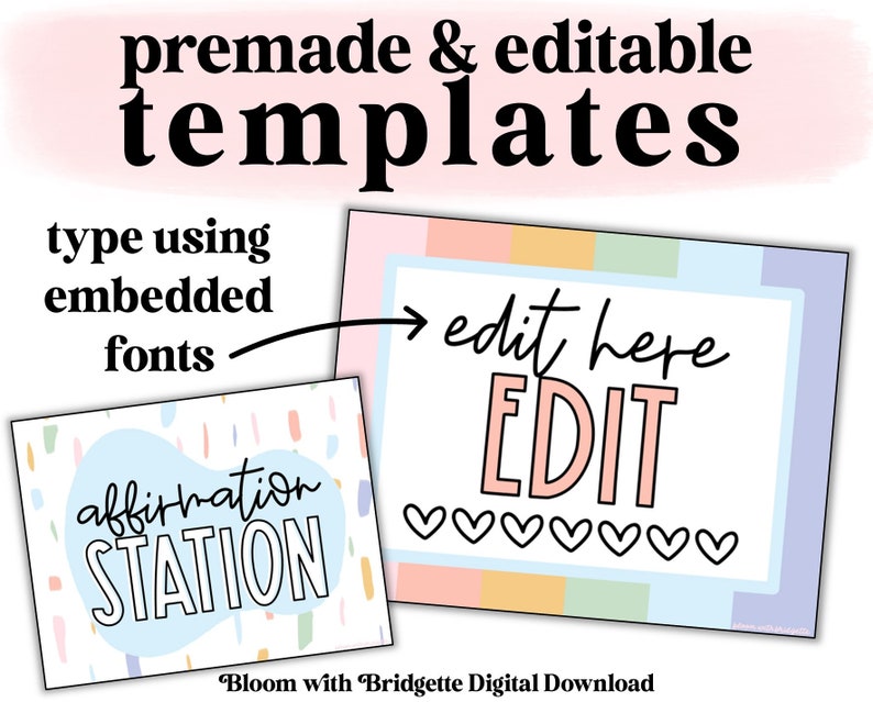 Affirmation Station Pastel Classroom Theme Calm Classroom - Etsy