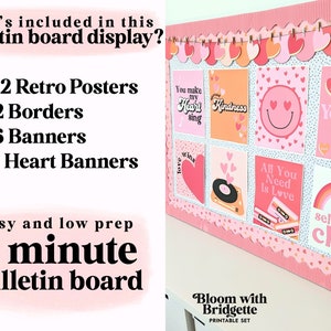 Retro Valentine's Day Classroom Posters, February Bulletin Board ...