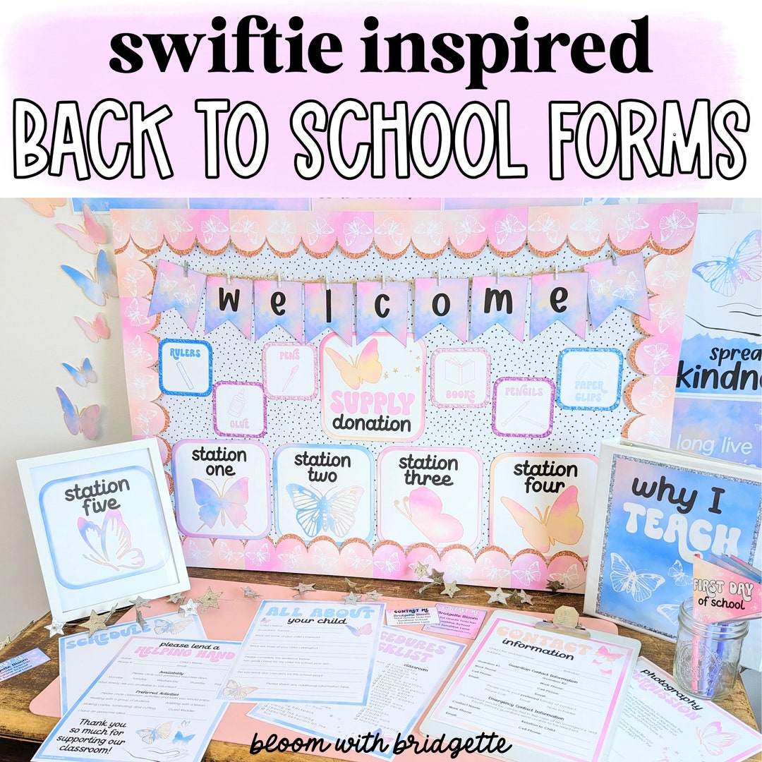 Swiftie Inspired Back to School Forms, Editable Meet the Teacher ...
