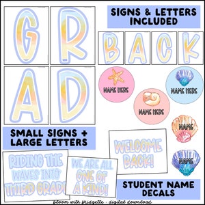 Back to School Bulletin Board Kit, Beach Classroom Decorations, Calm ...