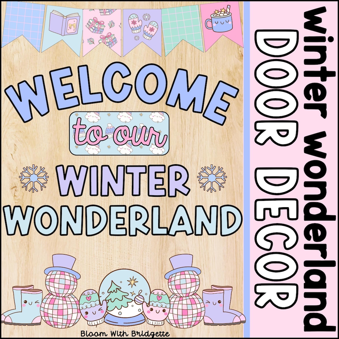 Winter Wonderland Door Decor, Classroom Decor, Pastel Welcome Door ...