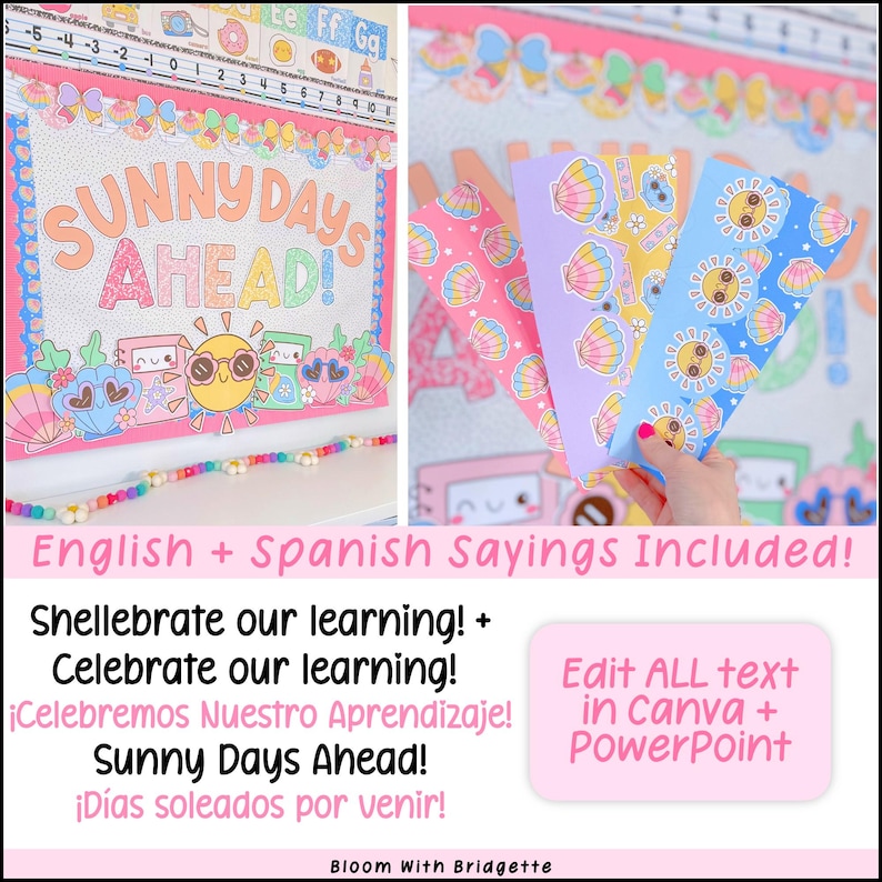 Summer Bulletin Board, Bilingual Display, Beach Theme, Spanish ...