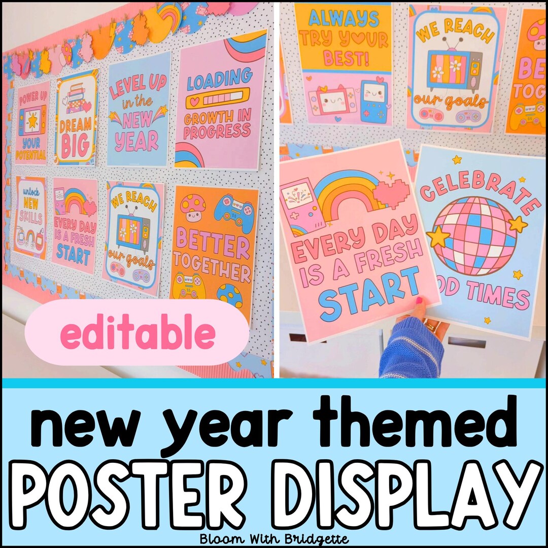 Gaming Classroom Posters, New Year Bulletin Board, Inspirational ...