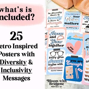 Diversity Posters, Inclusive Classroom Posters, Retro Classroom Decor ...