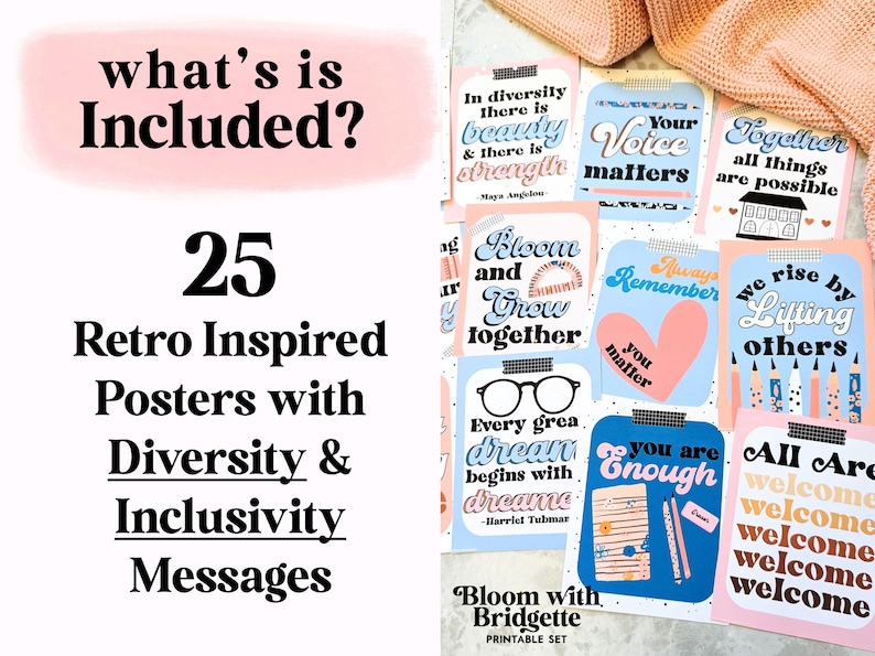 Diversity Posters Inclusive Classroom Posters Retro - Etsy