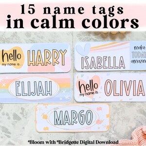 Modern Pastel Name Tags, Classroom Name Plates, Printable Name Tags ...