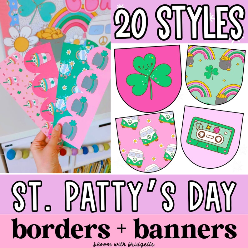 St. Patricks Day Bulletin Borders and Banners, Printable Spring ...