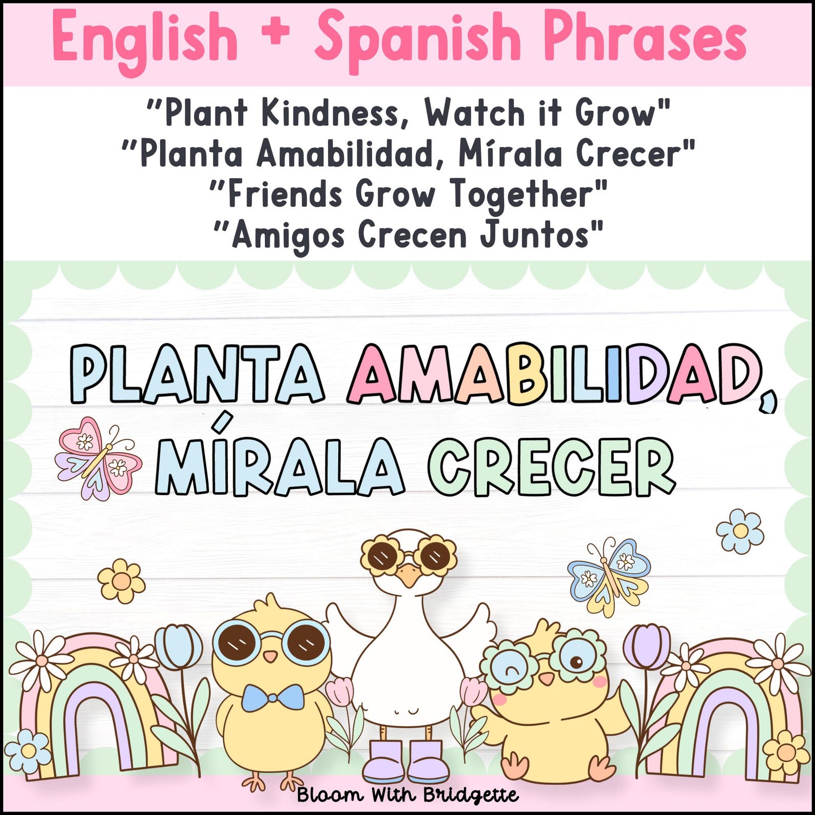 Bilingual Spring Bulletin Board, Spanish Classroom Decor, Spring ...