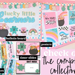 Retro St. Patty's Day Classroom Posters, March Bulletin Board, Spring ...