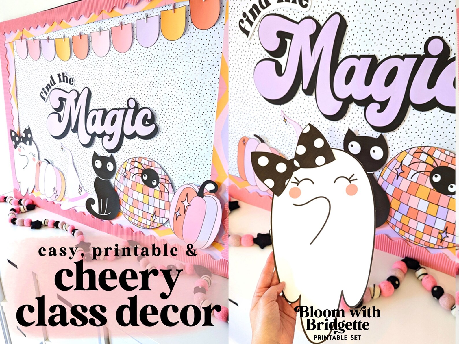 Retro Halloween Bulletin Board Kit and Student Activity, Fall Bulletin ...