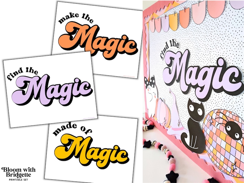 Retro Halloween Bulletin Board Kit and Student Activity Fall - Etsy