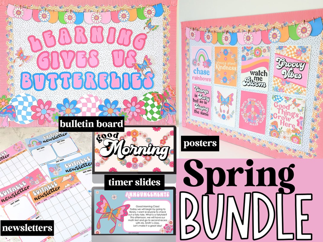 Retro Spring Classroom Decor Bundle Classroom Slides Spring - Etsy