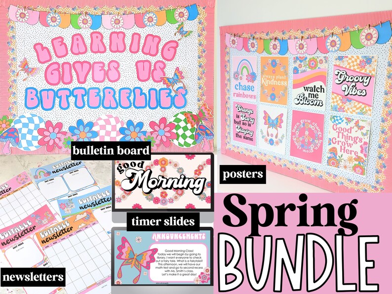 Retro Spring Classroom Decor Bundle Classroom Slides Spring - Etsy