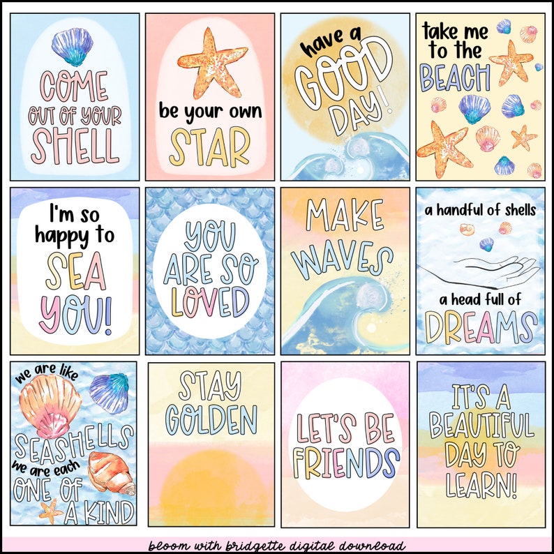 Beach Classroom Decor Mini Bundle, Coastal Classroom Theme, Bulletin ...