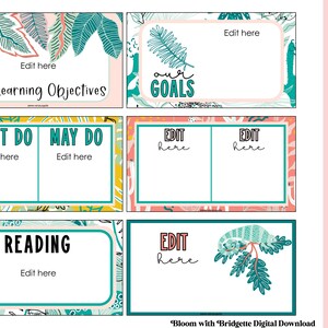 Bright Tropical Editable Slide Templates, Editable Classroom Decor ...