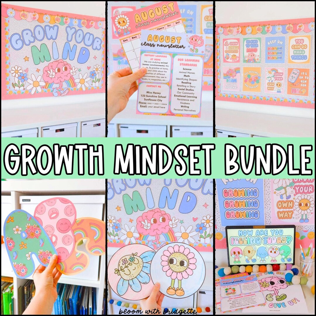Growth Mindset Classroom Decor Bundle, Bulletin Board, Posters ...