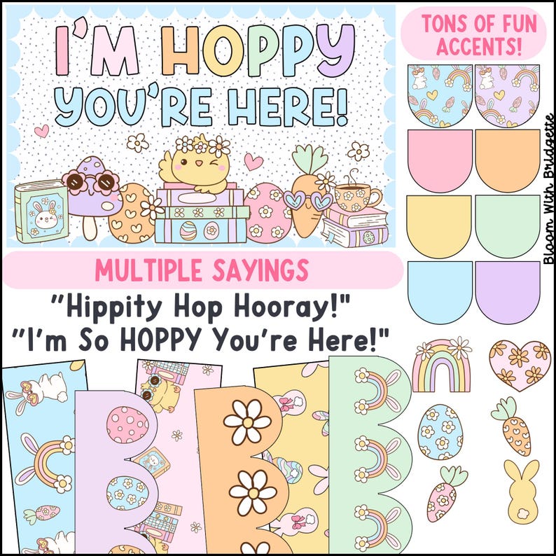 Easter Classroom Decor Bundle, Cutesy Spring Bulletin Board, Posters ...