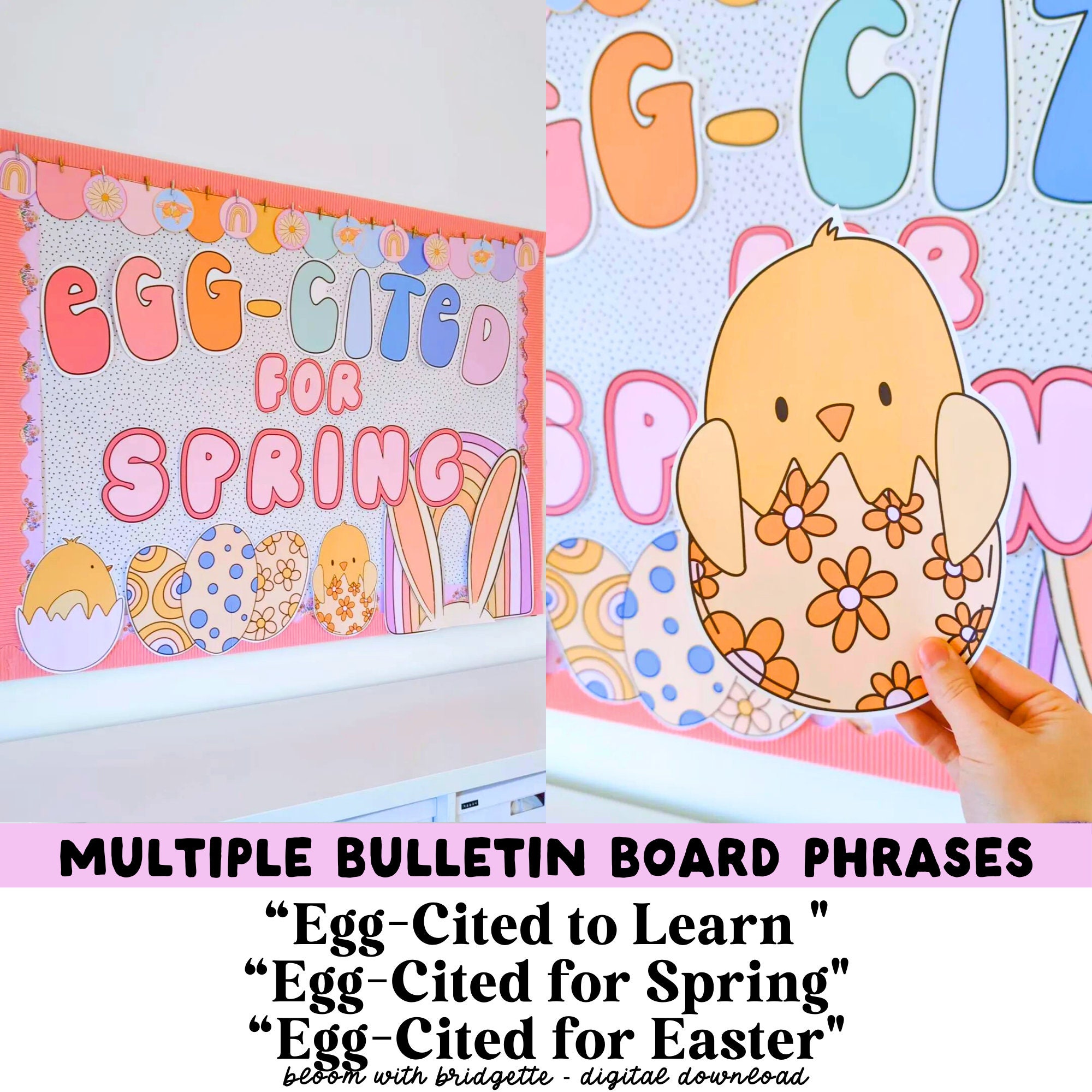 Easter Spring Bulletin Board, March Bulletin Board, Spring Craft ...