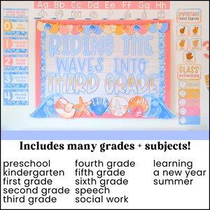 Back to School Bulletin Board Kit, Beach Classroom Decorations, Calm ...