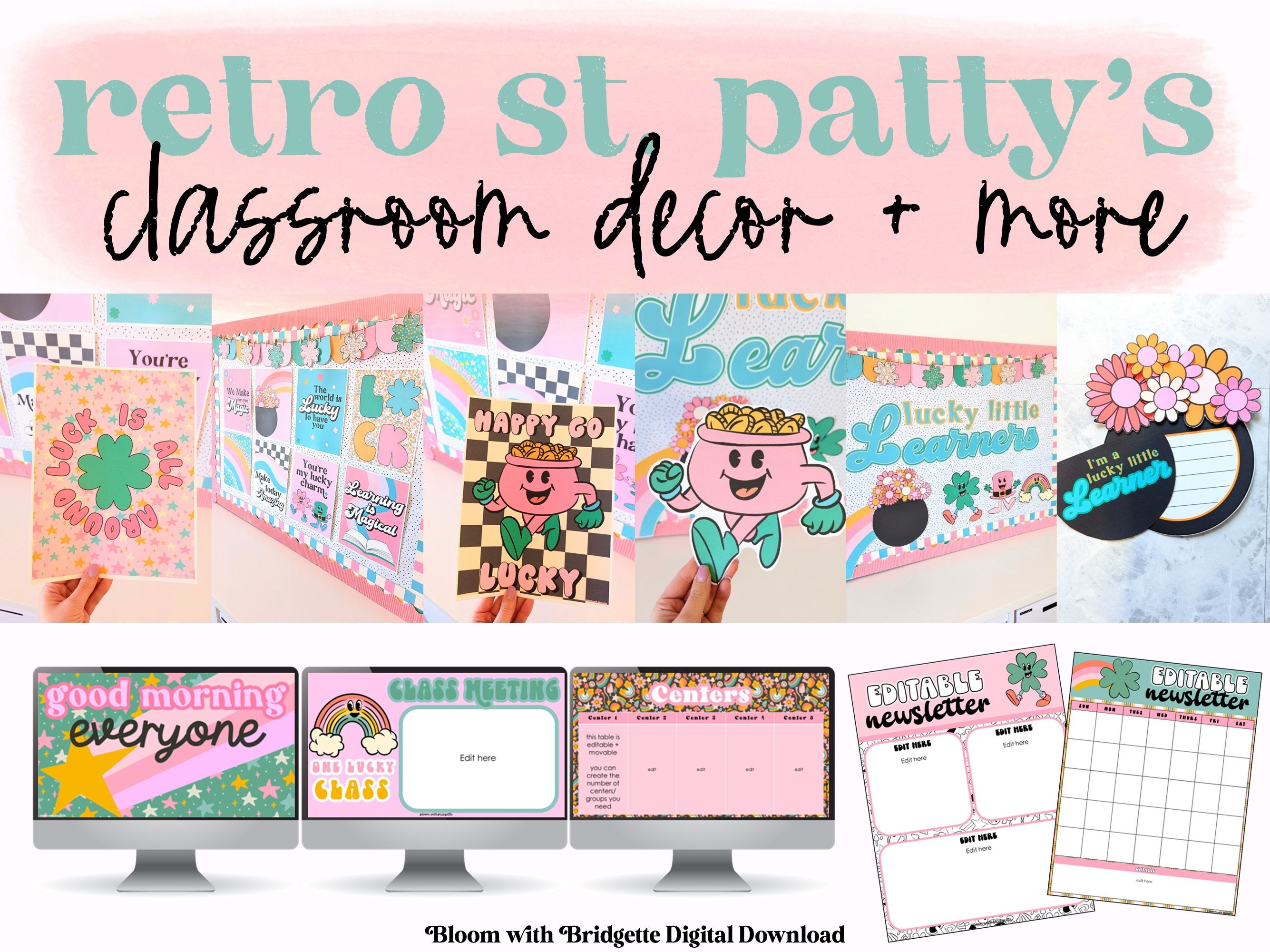 Seasonal Classroom Decor Bundle, Retro Classroom Decor MEGA Bundle ...