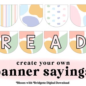 Modern Pastel Classroom Banners, Buntings, Printable Classroom Decor ...