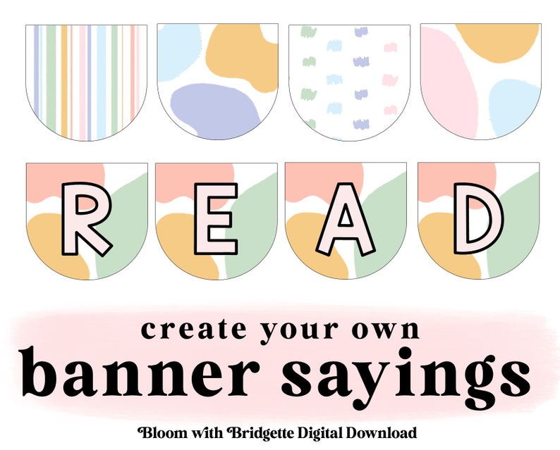 Modern Pastel Classroom Banners Buntings Printable Classroom - Etsy
