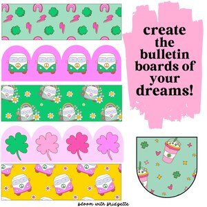 St. Patricks Day Bulletin Borders and Banners, Printable Spring ...