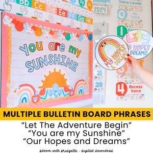 Back to School Bulletin Board, Bright Sunshine Classroom Decor ...