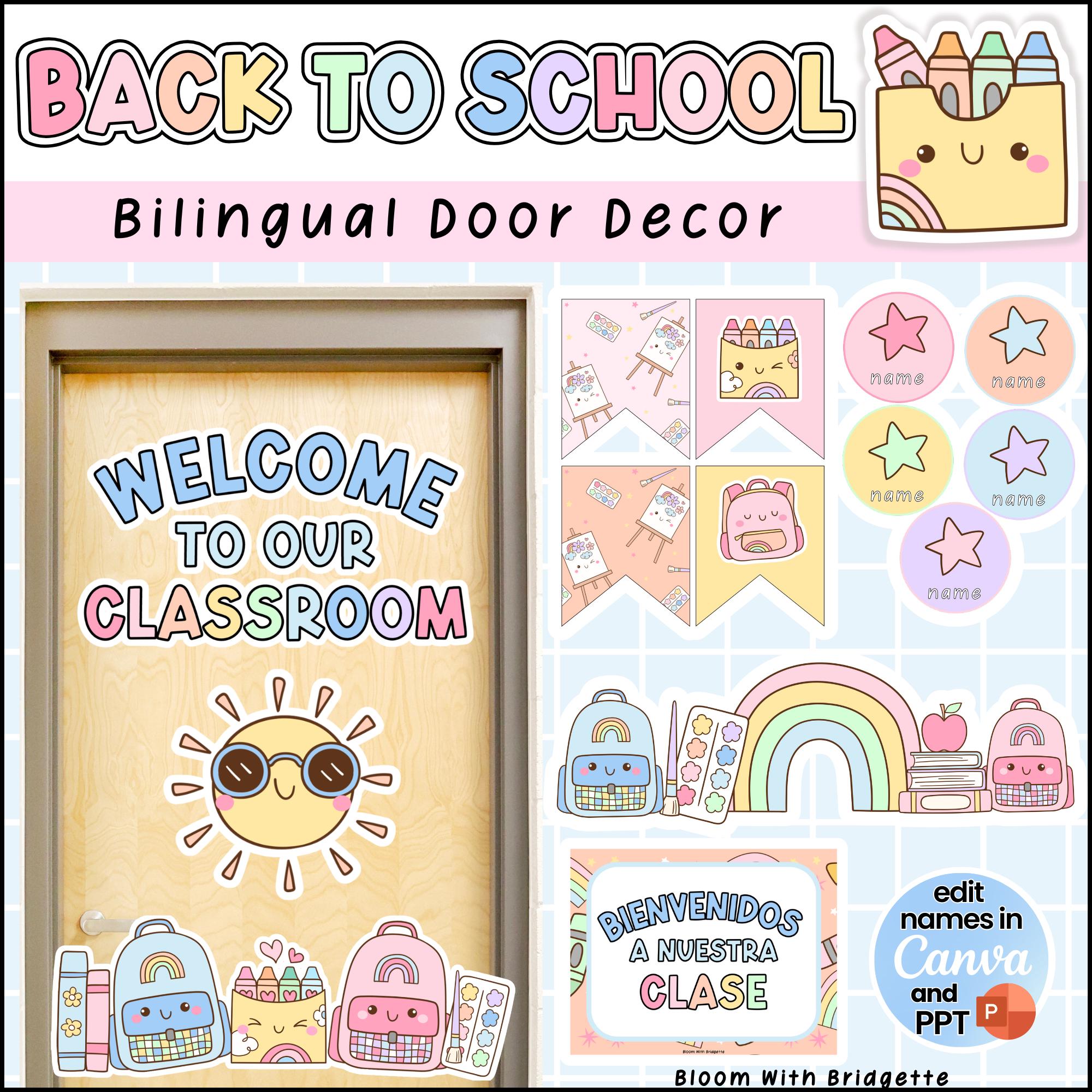 Back to School Classroom Door Decor | Colorful Bulletin Board Letters ...