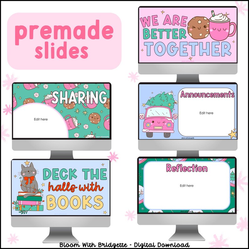 Christmas Classroom Slides, Editable Slide Template, Daily Slides ...